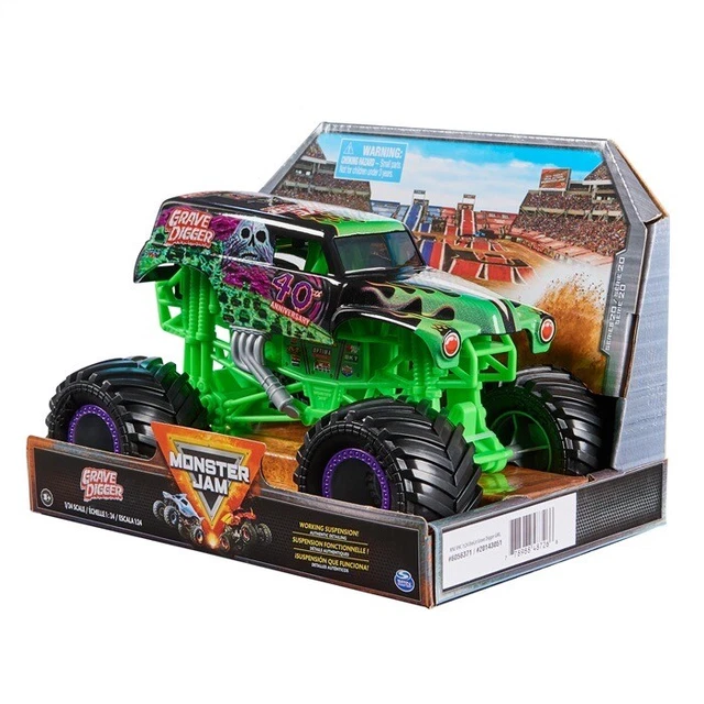 MONSTER JAM GRAVE Digger 40th anniversary Monster Truck - 1:24 Scale ...