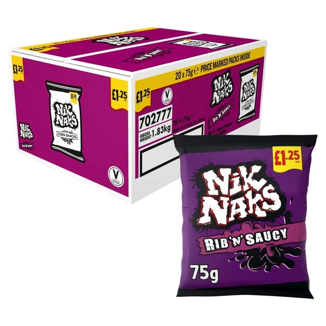 Nik Naks Rib N Saucy Flavour Crisps 20 X 75g Only £2399 Tracked Postage £2399 Picclick Uk