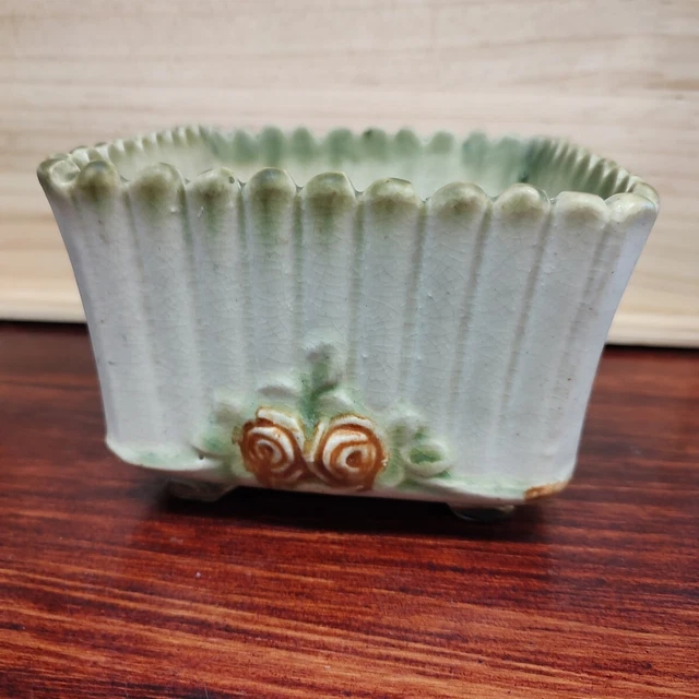 ANTIQUE WELLER WARE Pottery c 1920s Florenzo Square Ribbed Floral ...
