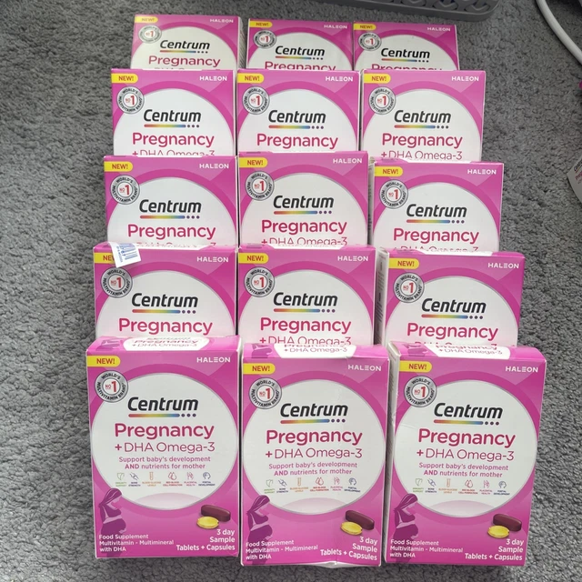 15X CENTRUM PREGNANCY + DHA Omega-3 Support Baby Development Tablets ...