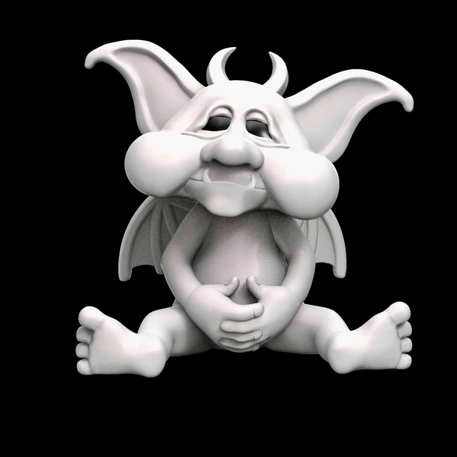 UNPAINTED CUTE STONE Imp Statue Gargoyle 3D Printed Model Kit 5" Tall ...