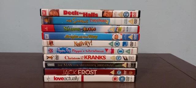 CHRISTMAS MOVIE DVD bundle nativity Simpsons deck halls peppa Shrek ...