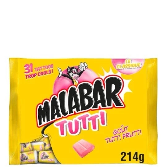 *LOT DE 3* Malabar l'original goût Tutti frutti avec 31 tatoos 214g EUR ...