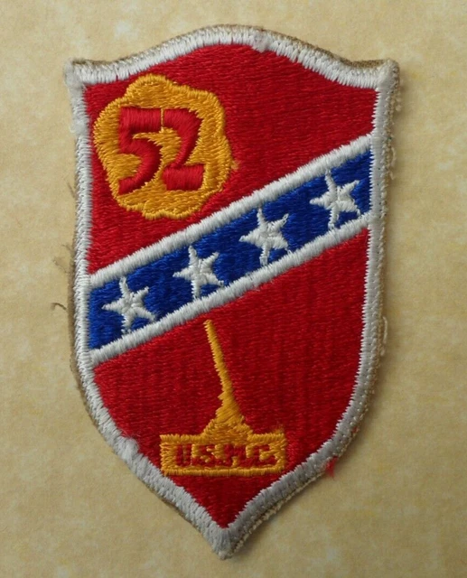 USMC 52ND DEFENSE Batt Orig WW2 Cut Edge Patch 1943 Khaki Twill U.S ...