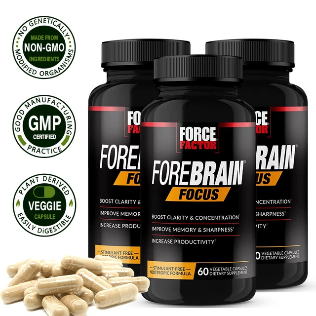 FORCE FACTOR FOREBRAIN Focus Brain Booster Supplement - Increase Productivity £13.10 - PicClick UK