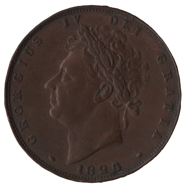 1826 GEORGE IV Farthing Type 2 – British UK Copper Coin Collectable £25 ...
