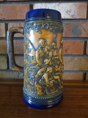 GERZ GERMANY SEIT 1862 Tanz Auf Der Alm 8-1/2" Beer Stein Rare Cobalt ...