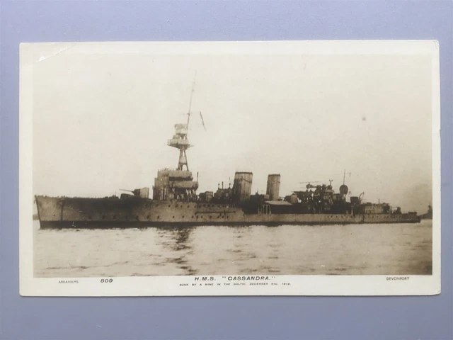HMS CASSANDRA (1916) WW1 light cruiser mined sunk in 1918 (Abrahams) RP ...