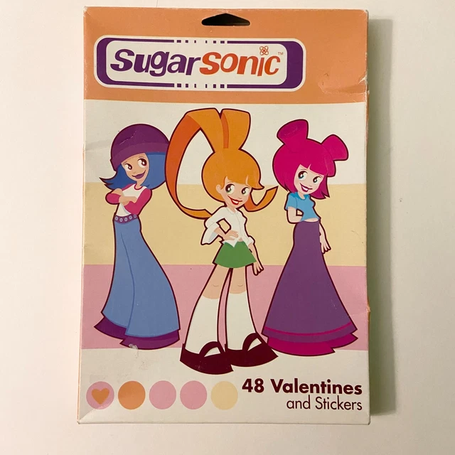 VINTAGE SUGAR SONIC 48 Valentines Day Cards and Stickers Package Never ...