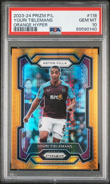 2023-24 PANINI PRIZM Premier League #118 Youri Tielemans Orange Hyper ...