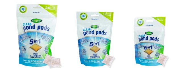 BLAGDON CLEAN POND Pods 5 in 1 Water Treatment Blanketweed Algae Sludge ...