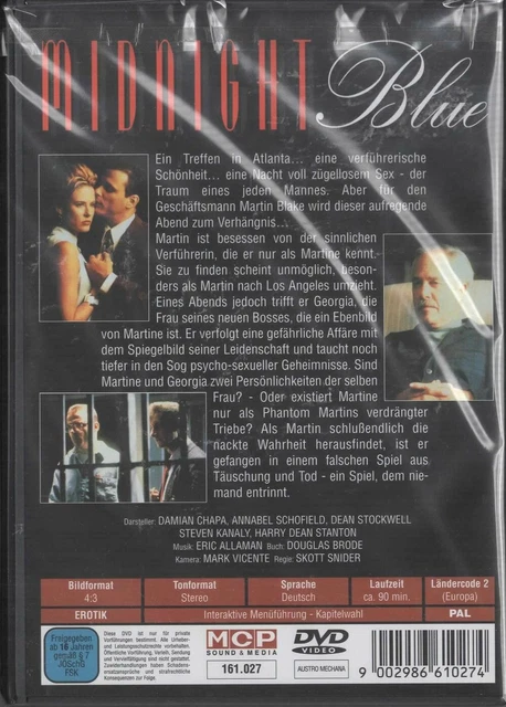 MIDNIGHT BLUE DVD NEU Damian Chapa Annabel Schofield Steven Kanaly EUR ...