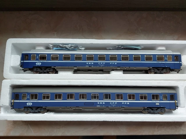 LOT DE 2 Voitures couchettes roco ho 2eme Classe sbb cff ffs 54234a et ...