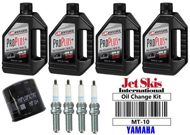 YAMAHA MT 10 MT-10 Synthetic Oil Change Kit NGK LMAR9E-J Spark Plugs ...