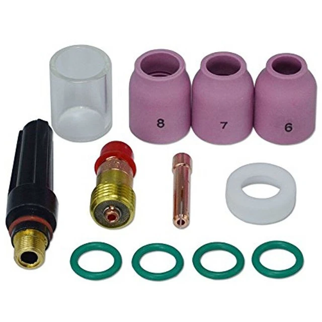 AMÉLIOREZ VOTRE PRÉCISION de soudage avec ce kit de lentilles à gaz TIG 332 4 EUR 13,57 ...