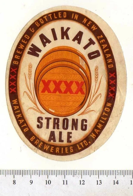 NEW ZEALAND BEER Label - Waikato Brewery - New Zealand - XXXX Strong ...