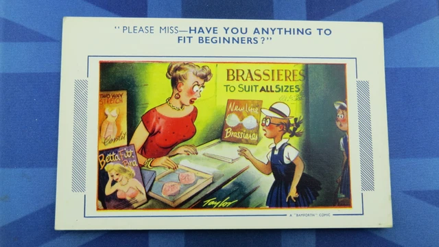 SAUCY BAMFORTH COMIC Postcard 1960's Big Boobs Sculpture Statue Artist ...