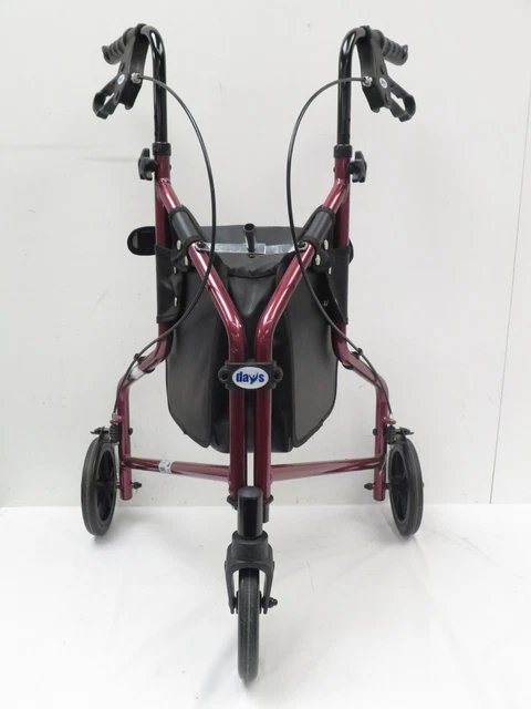 DAYS LIGHTWEIGHT TRI-WHEEL walker foldable 3 wheeled rollator with ...