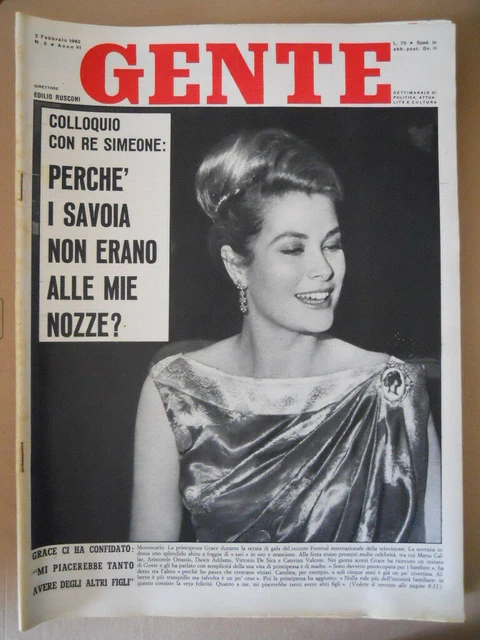GENTE N 5 1962 Grace Kelly Giulia Occhini Enza Sampo Alberto Lupo [G501 ...