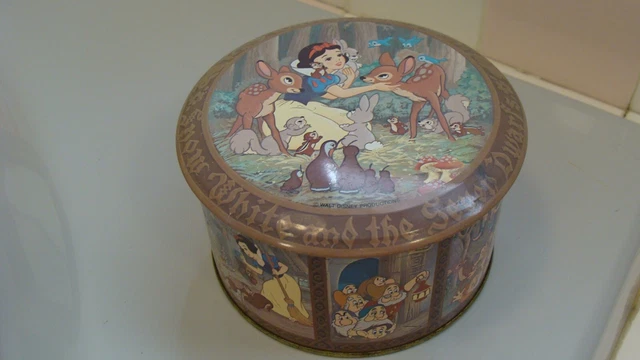 VINTAGE WALT DISNEY'S Metal Tin Snow White & The Seven Dwarfs £19.16 ...