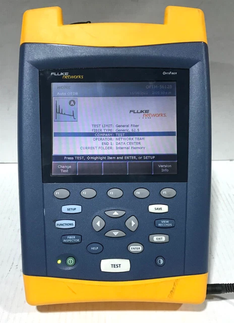 FLUKE NETWORKS OF-500 OptiFiber OTDR Optical Fiber Analyzer OFTM-5612B ...