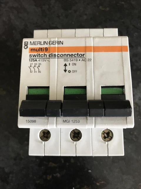MERLIN GERIN 125AMP Isolator 3Pole 3Phase Switch Disconnector Mgi1253 £ ...