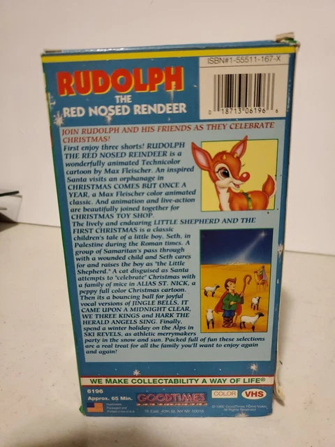 RUDOLPH THE RED Nosed Reindeer VHS 1992 Goodtimes Video Little Shepherd ...