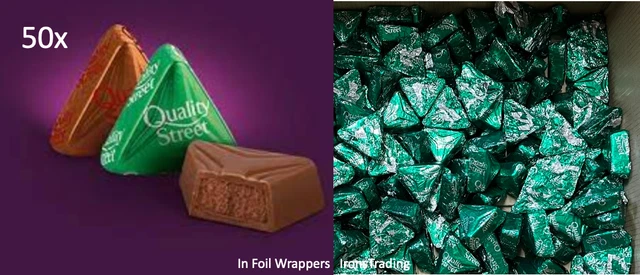 QUALITY STREET GREEN TRIANGLES x50 DATED 08/26 WEDDING GIFT CHOCOLATE ...