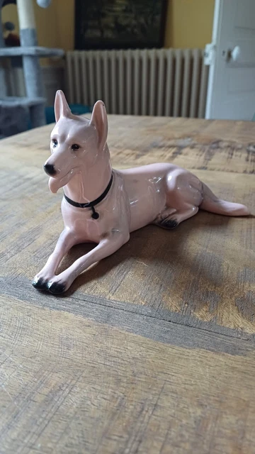 CHIEN MALINOIS BERGER allemand dog figurine en porcelaine sitzendorf ...