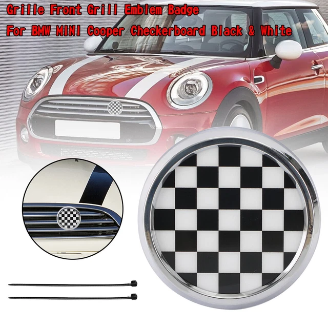 GRILLE FRONT GRILL Emblem Badge Pour BMW MINI Cooper Checkerboard Black ...