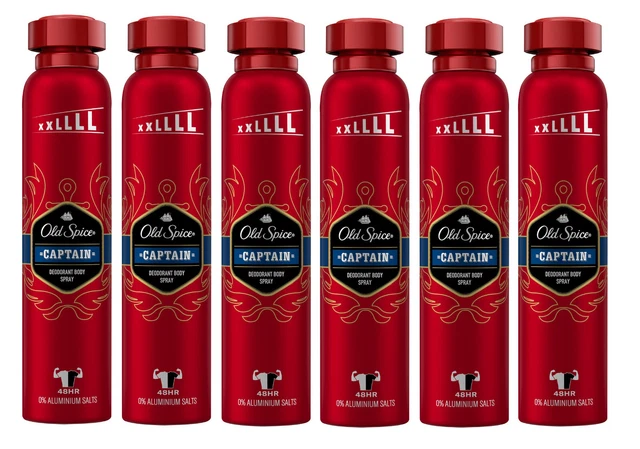 OLD SPICE CAPTAIN Deodorant Body Spray For Men, 250 ml 48H, 0% ...