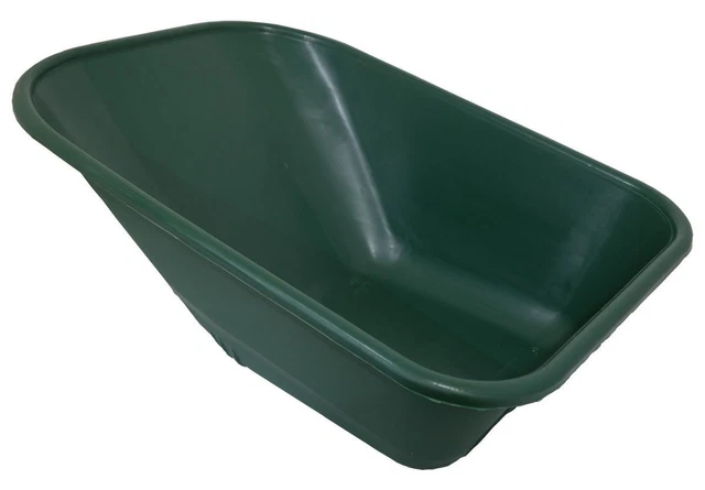 PLASTIC WHEELBARROW BODY Replacement Tray Darkgreen 110 Litres No Holes ...