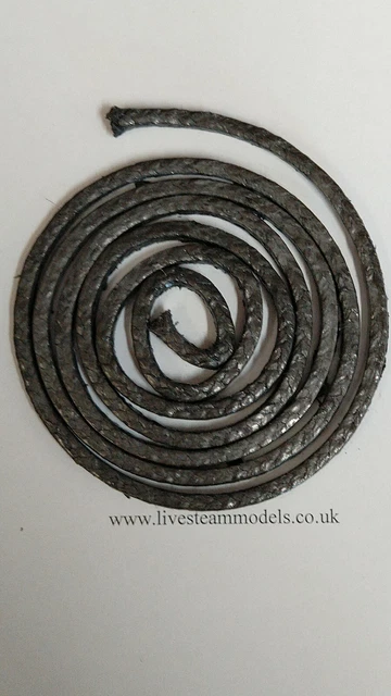 3.0MM GRAPHITE YARN, gland packing live steam loco traction engine £11. ...