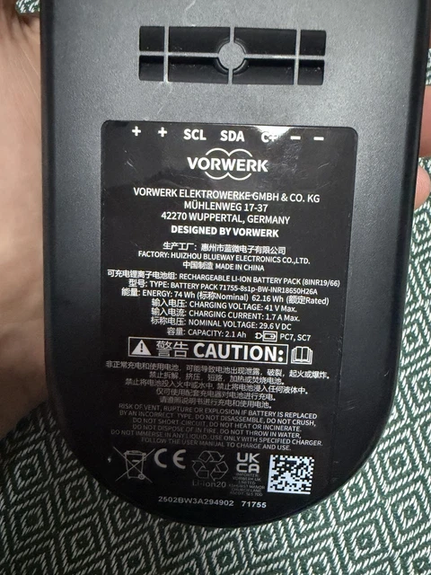ORIGINAL VORWERK KOBOLD VK7 Akku Batterie (aus Konvolut / ungetestet ...