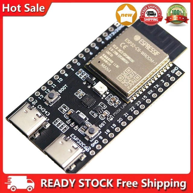 ESP32-C6 MINIMUM SYSTEM Board Dual Type-C ESP32-C6-WROOM-1 RISC-V 512KB SRAM £9.47 - PicClick UK