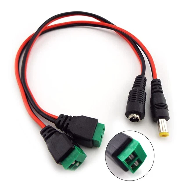 DC 12V MALE female connector plug extend cable Wire CCTV camera LED ...