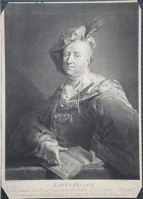 LOUIS PÉCOUR (1653-1729) Rare Portrait 1705 Ballet Dance Dancer ...