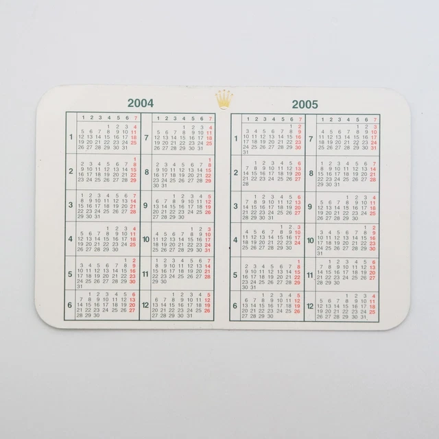 ROLEX CALENDAR CALENDARIO Anno 2004 2005 Molto Raro Originale Vintage ...