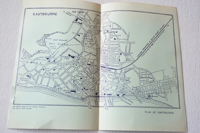 1912 LONDON BRIGHTON South Coast LBSCR Railway Map of Eastbourne £15.99 ...