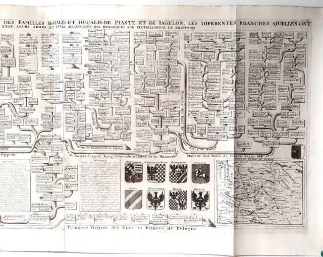 ANTICA MAPPA, CHATELAIN, mappa genealogica dei principi e dei re di ...