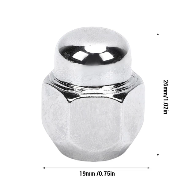 5X CHROME LUG Nuts 28171AJ000 M12x1.25 Thread Closed End Wheel Hub Nuts ...