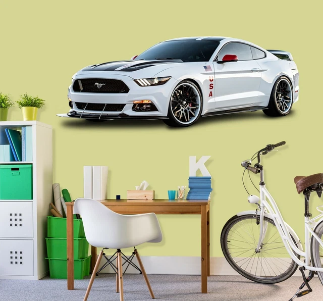 3D WHITE CAR O53 Car Wallpaper Mural Poster Transport Wall Stickers Amy ...