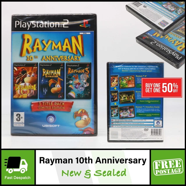 RAYMAN 10TH ANNIVERSARY Limited Edition 3 Title Pack PS2 Game | New ...