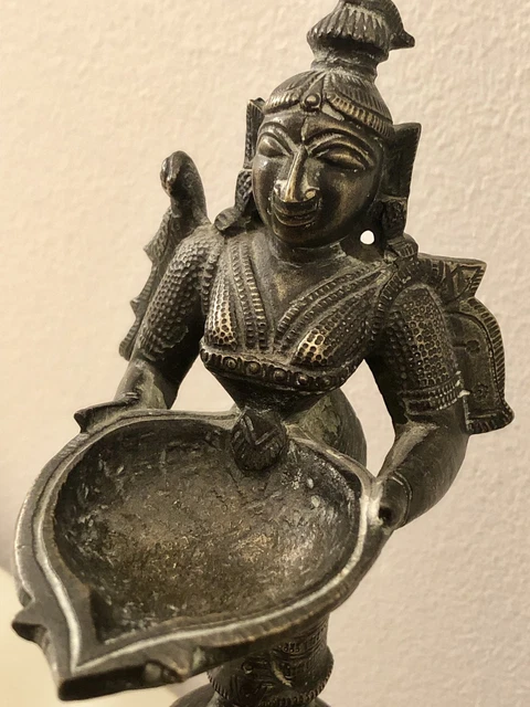 DEEPA LAKSHMI HINDOU Statue en Bronze Asian Art India No Ganesh No ...