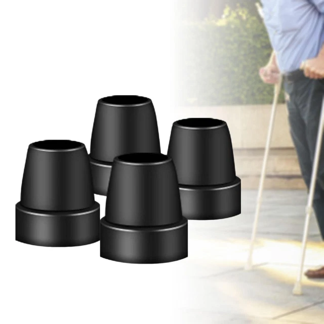 4X CANE RUBBER Tips Replacement Wide Cane Foot Pads for Canes Hiking ...