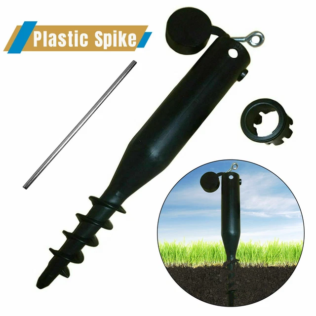 SCREW IN PLASTIC Ground Spike Heavy Duty Rotary Washing Line Parasol ...