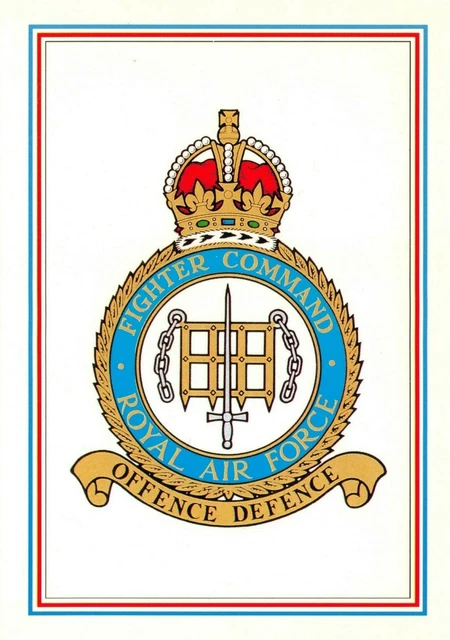 POSTKARTE RAF ROYAL Air Force Fighter Command Crest Abzeichen Nr. 7 NEU ...