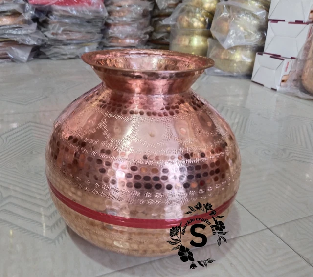 ANTIQUE INDIAN COPPER Water Storage Pot, Copper Matka, Pot 4 Liter £125 ...