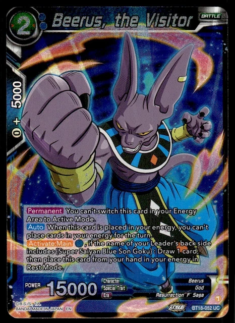 2022 DRAGON BALL Dawn of the Z-Legends Beerus, the Visitor #BT18-052 UC $1.35 - PicClick CA
