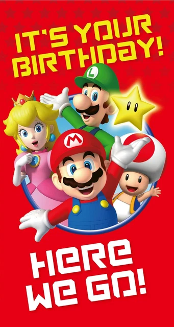 BIGLIETTO UFFICIALE SUPER MARIO Auguri Compleanno Mario Luigi Festa ...